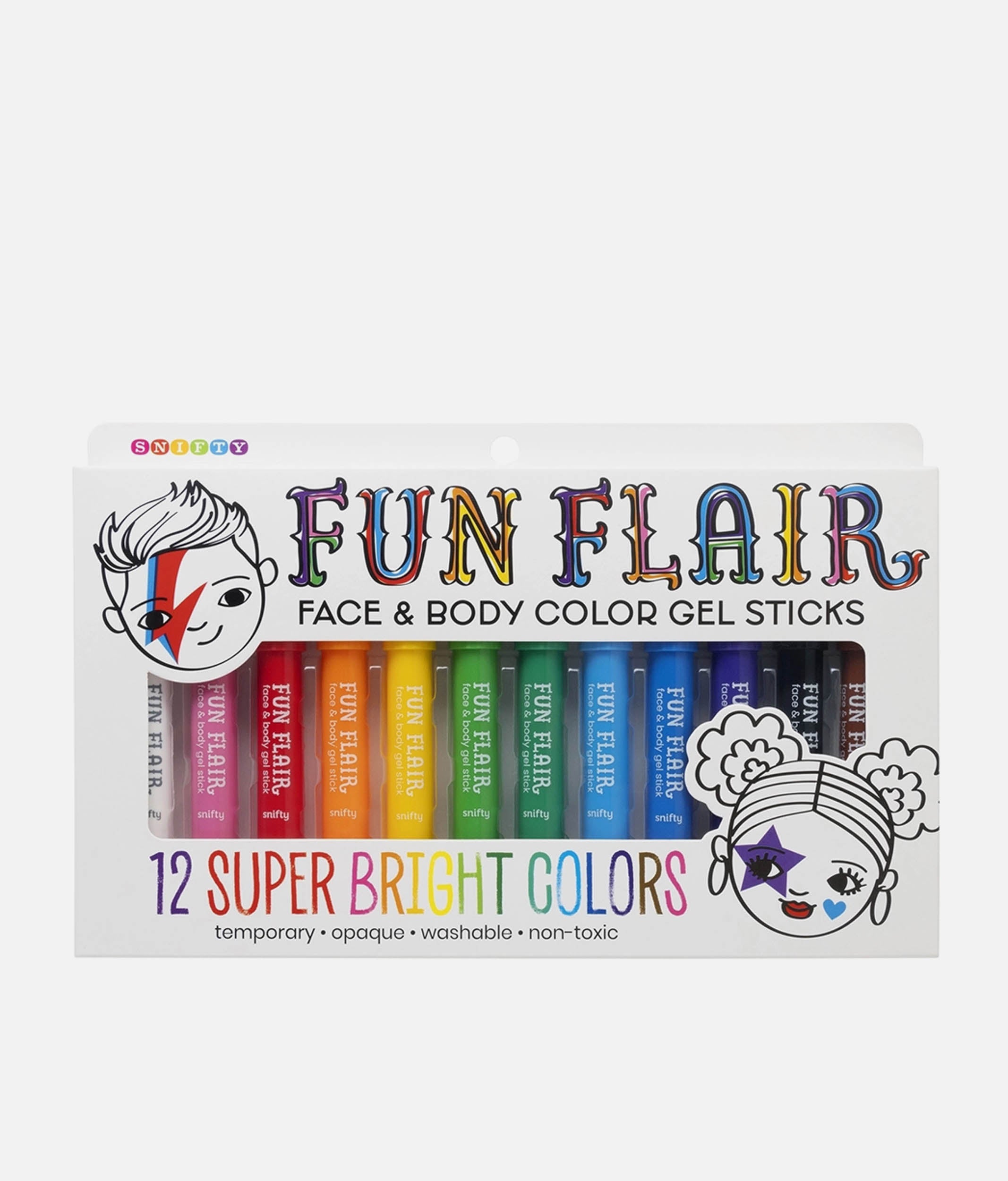 SNIFTY Colour Gel Sticks – 12 Washable Colours for Hair & Face – Dance ...