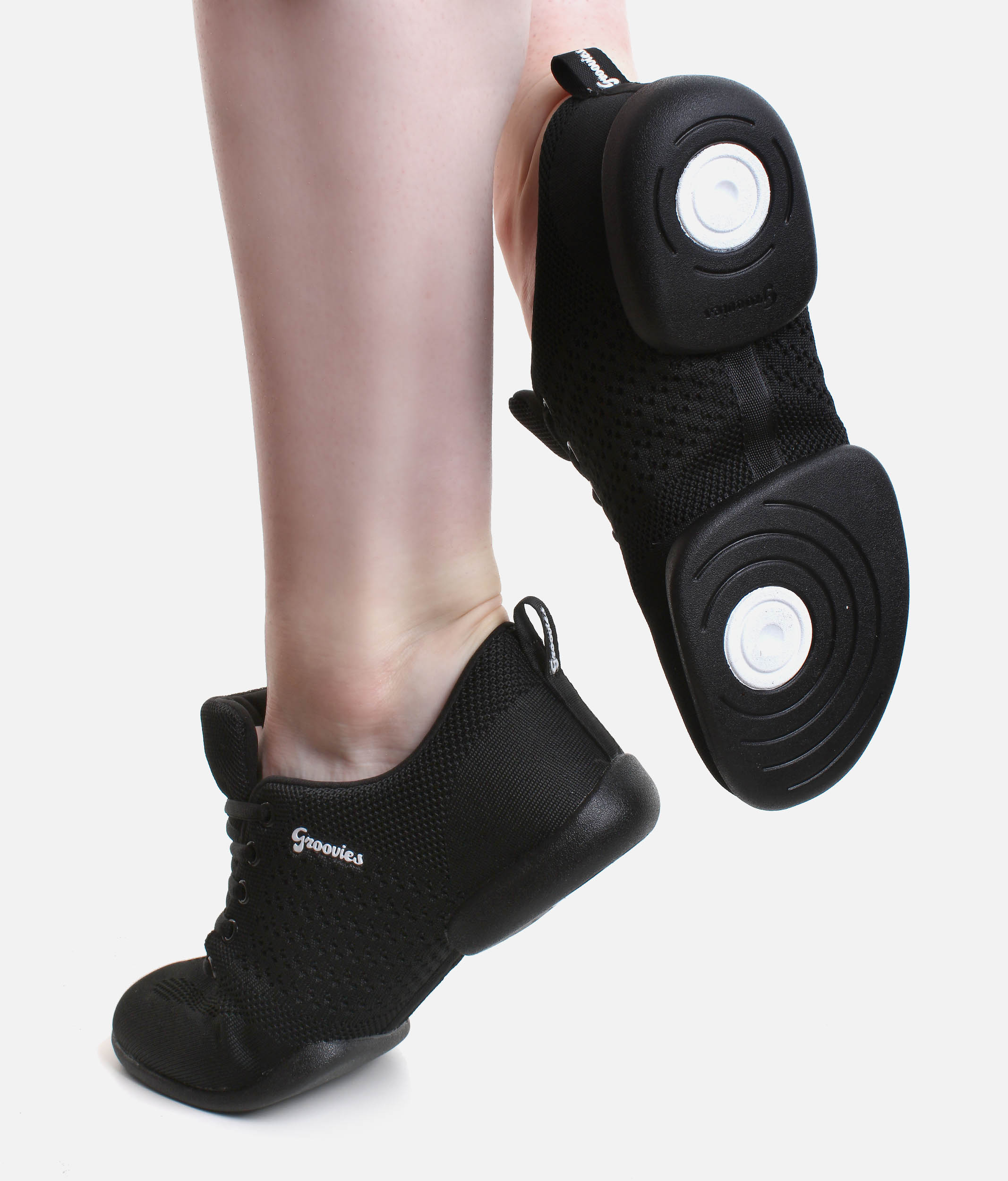 PortDance, Groovies – Trainer Vegan Dance Sneakers (Black) – Dance World